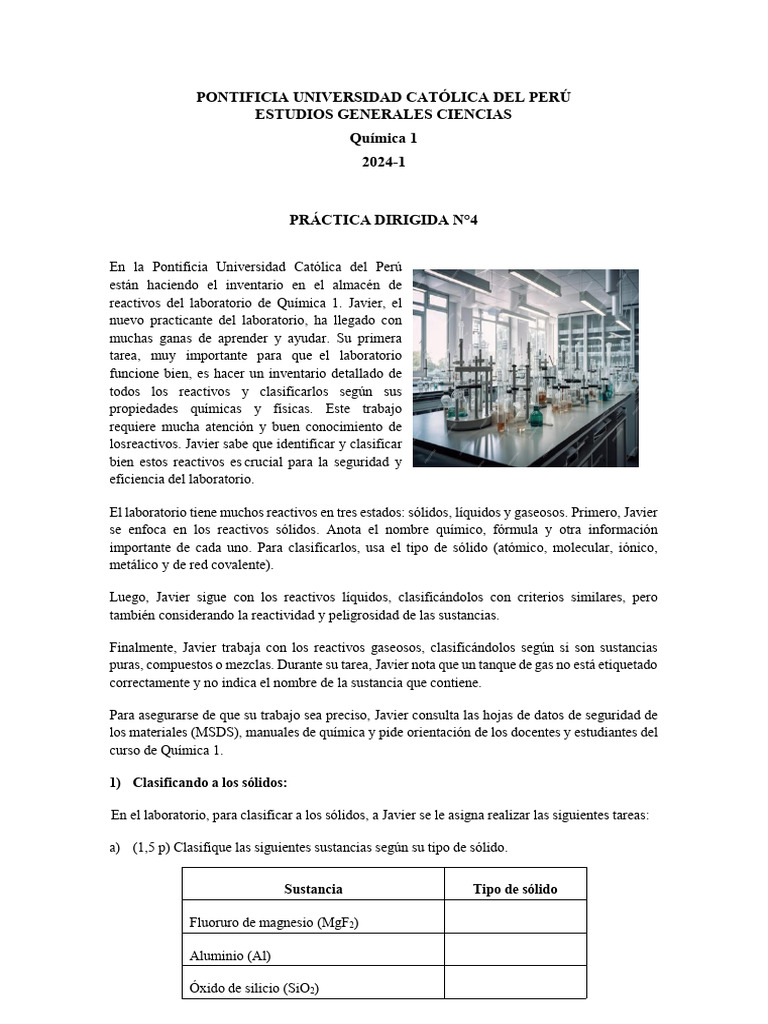 Pd4-Química 1 - Pucp | PDF | Química | Sólido