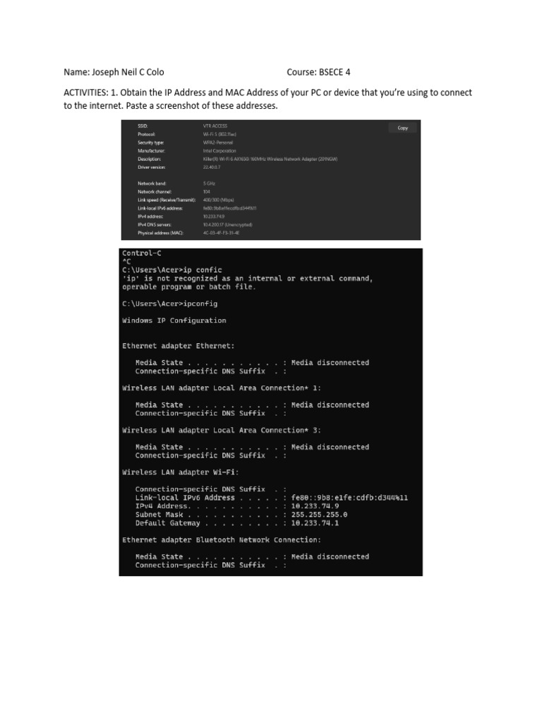 ECE 4122 Lab Exer1 Packet Tracer Installation and Familiarization - COLO | PDF | Computers