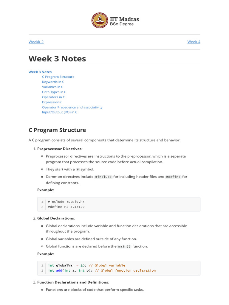 Week-3 Operators and Basic of C | PDF | Integer (Computer Science) | C ... Week-3 Operators and Basic of C | PDF | Integer (Computer Science) | C ...