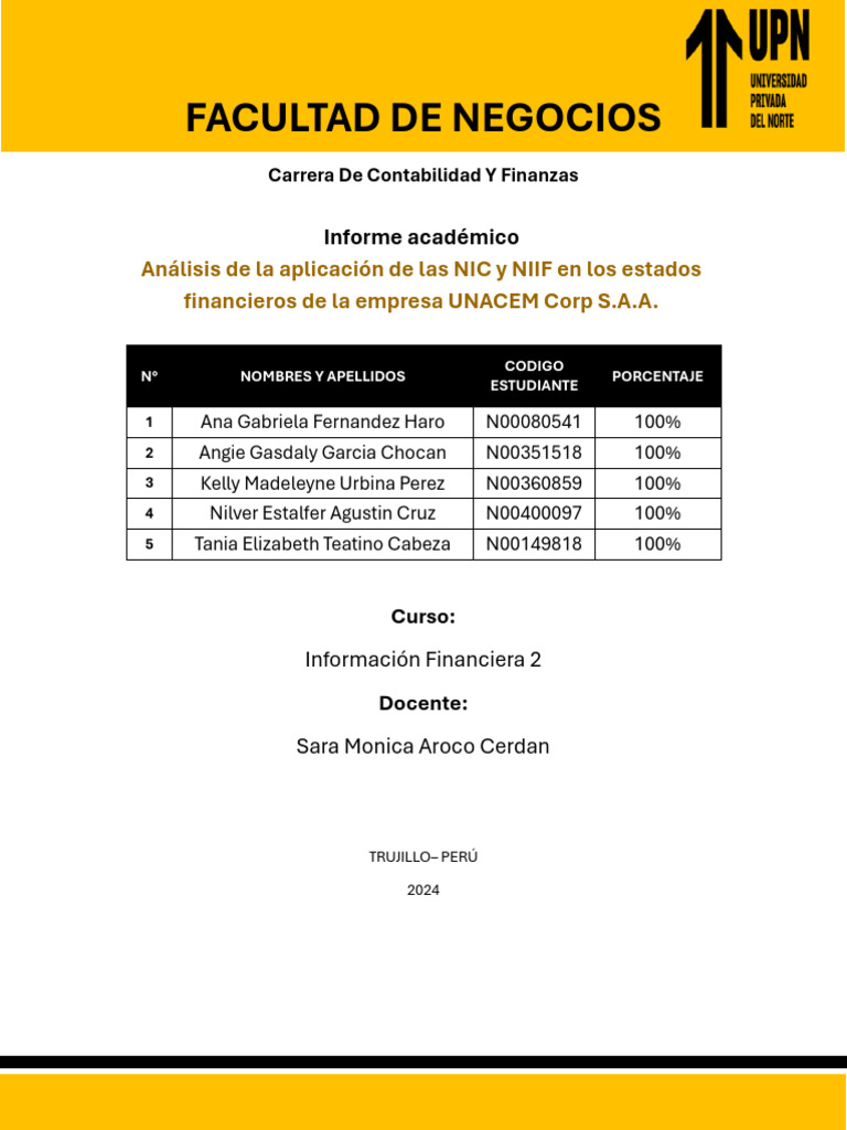 Grupo #01-UNACEM Corp S.A. | PDF | normas internacionales de ...