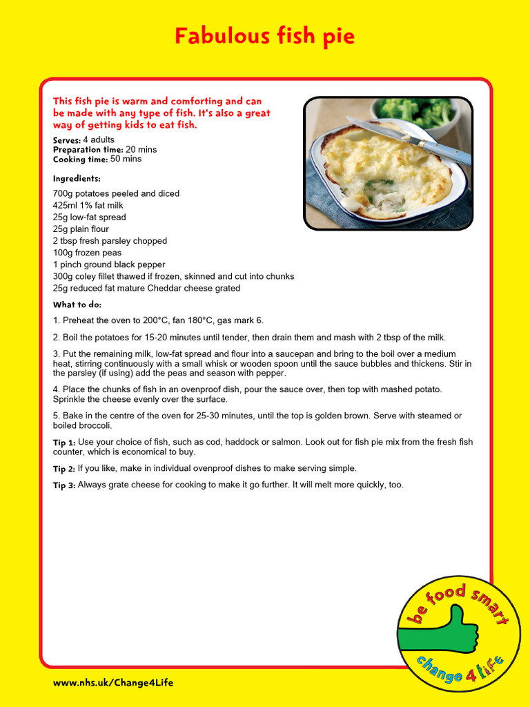 Change4life Fabulous Fish Pie | PDF