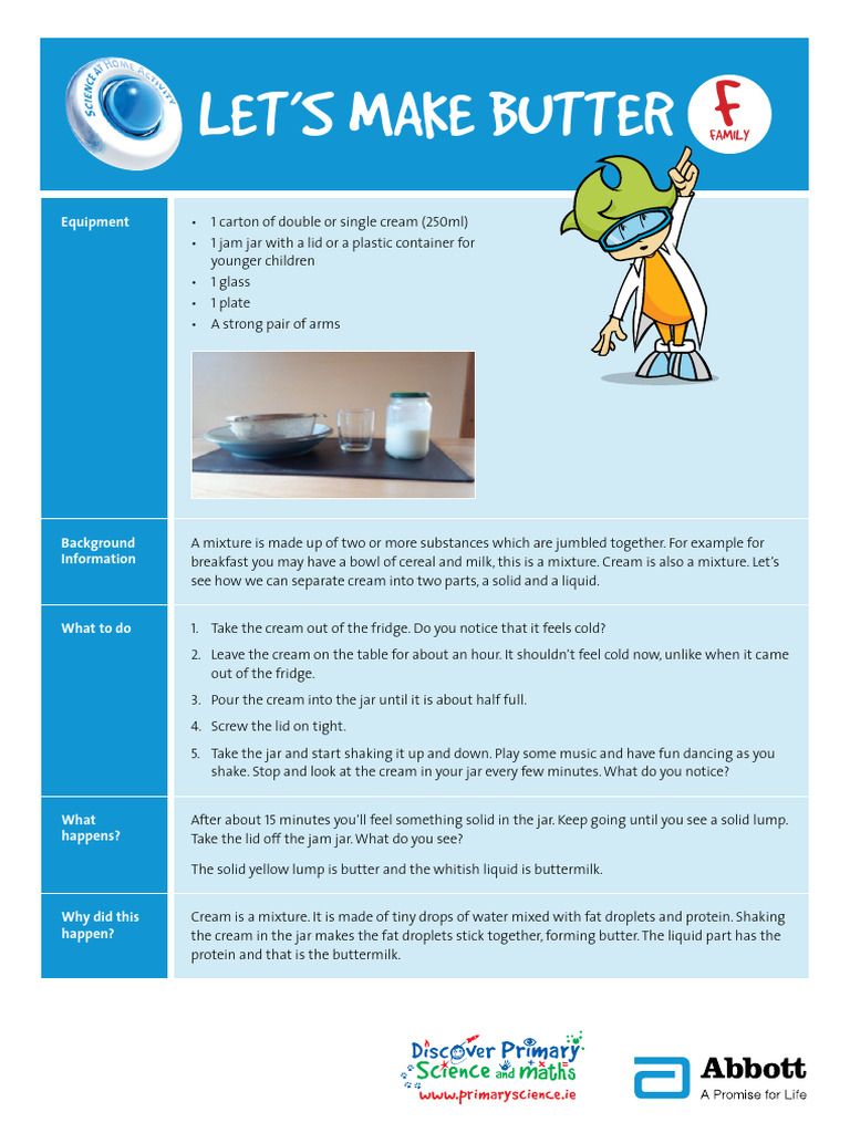 Sci at Home Make Butter | PDF | Butter | Foods