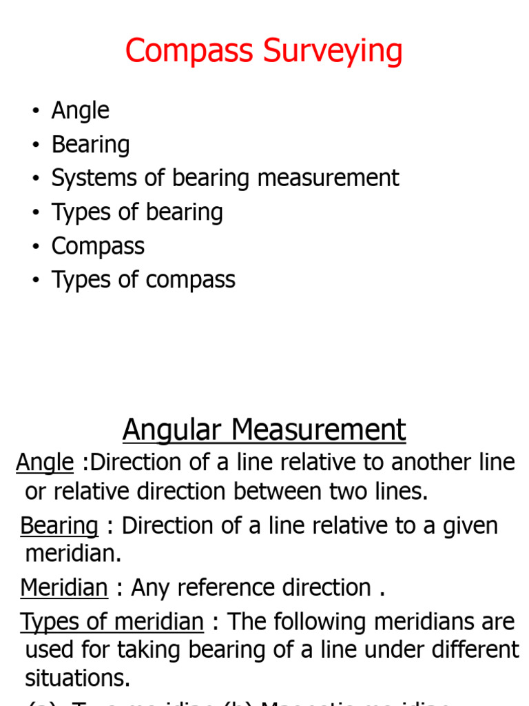 Compass Surveying Notes_Notes | PDF | Compass | Elementary Geometry