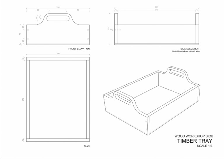 Wood Tray Technical Drawings | PDF