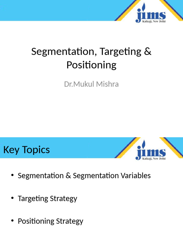 Unit 5 Segmentation Targeting And Positioning Pdf Market