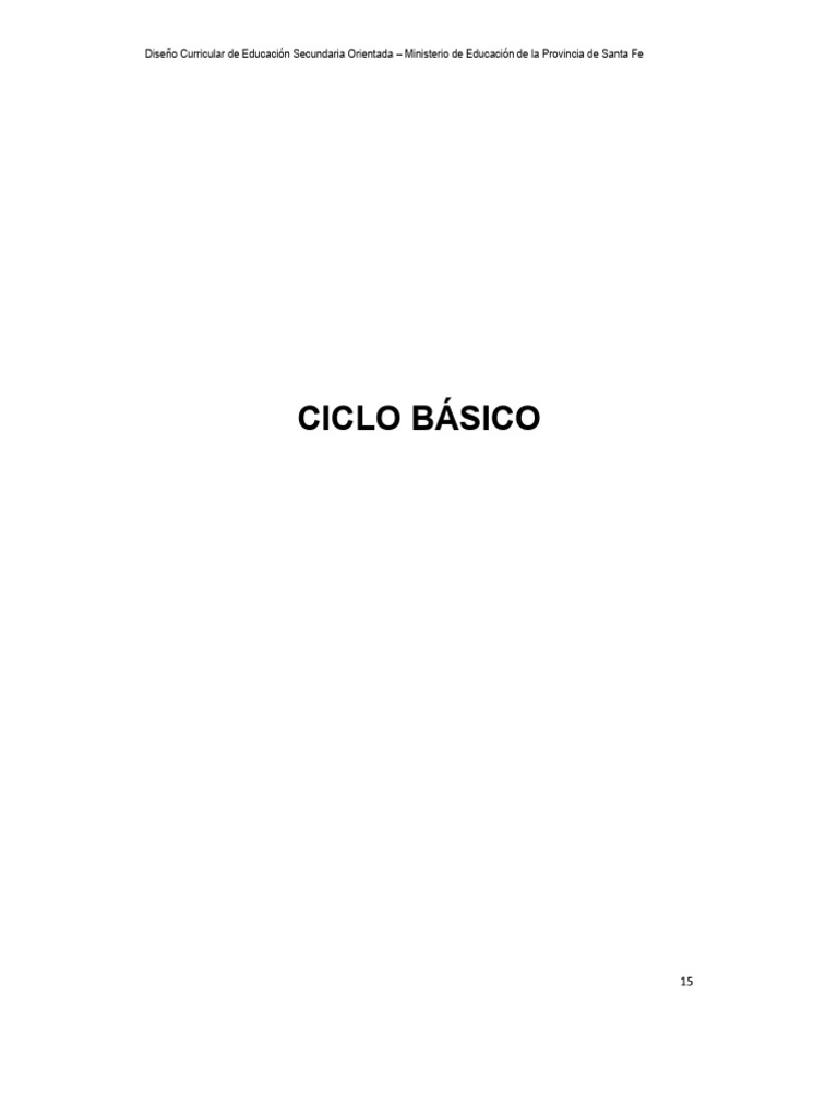 Diseño Curricular Ciclo Basico | PDF | Aprendizaje | Educación Física
