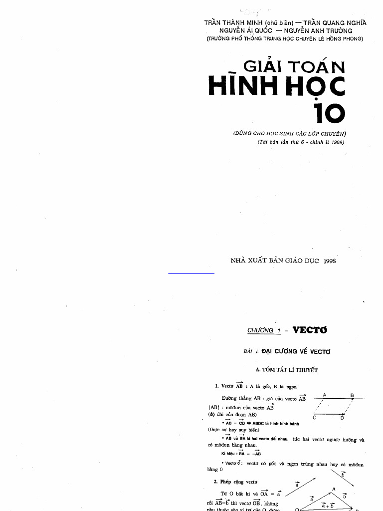 Toan THPT Giai Toan Hinh Hoc 10 | PDF