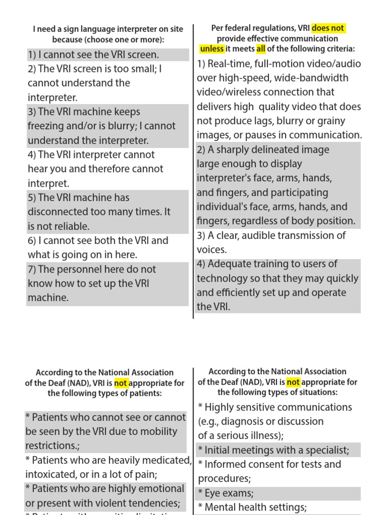 Advocacy Letter VRI Wallet Card 1 | PDF | Language Interpretation ...