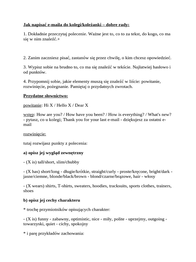 email - opis osoby | PDF