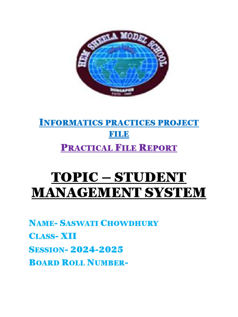 Saswati Chowdhury IP Project | PDF | Computing | Computer Science