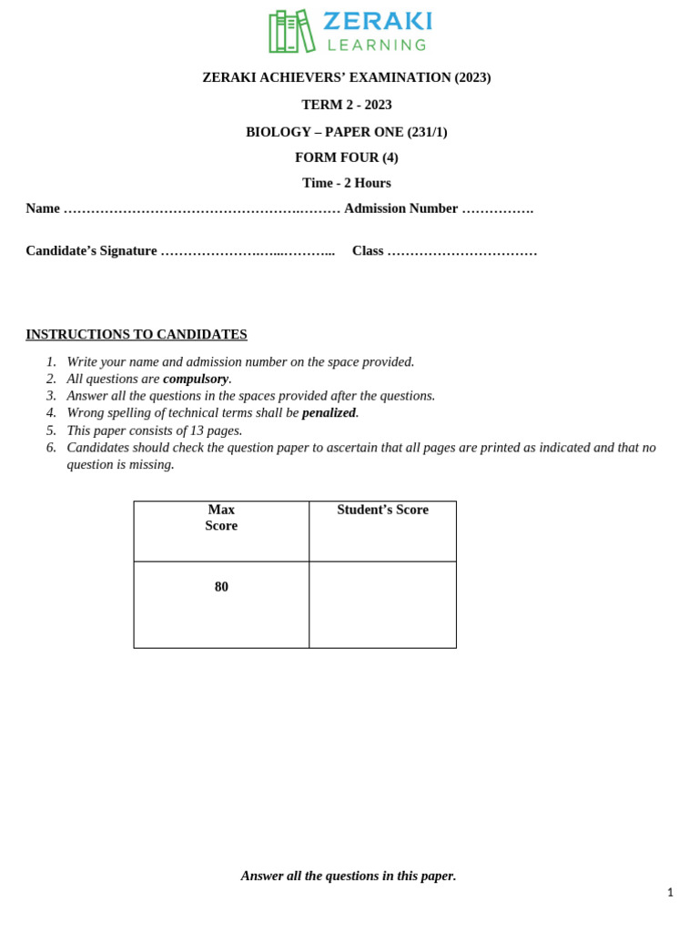 ZERAKI ACHIEVERS | PDF | Eye | Dna