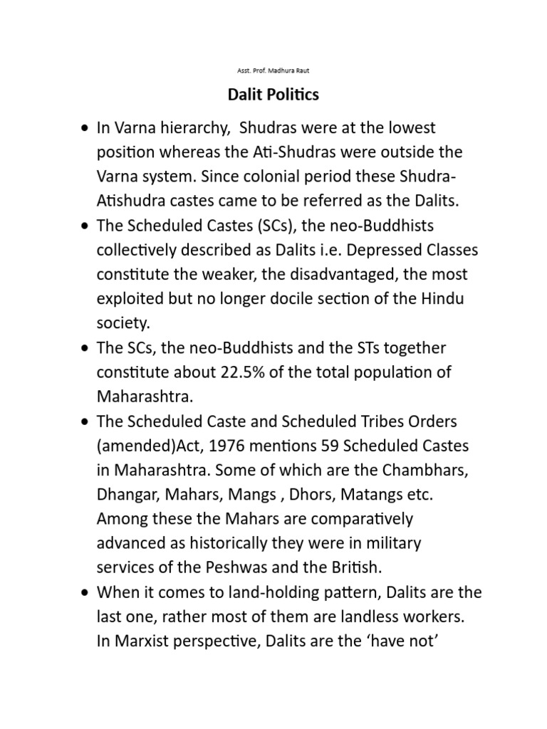 Dalit Politics in Maharashtra | PDF | Dalit | Caste