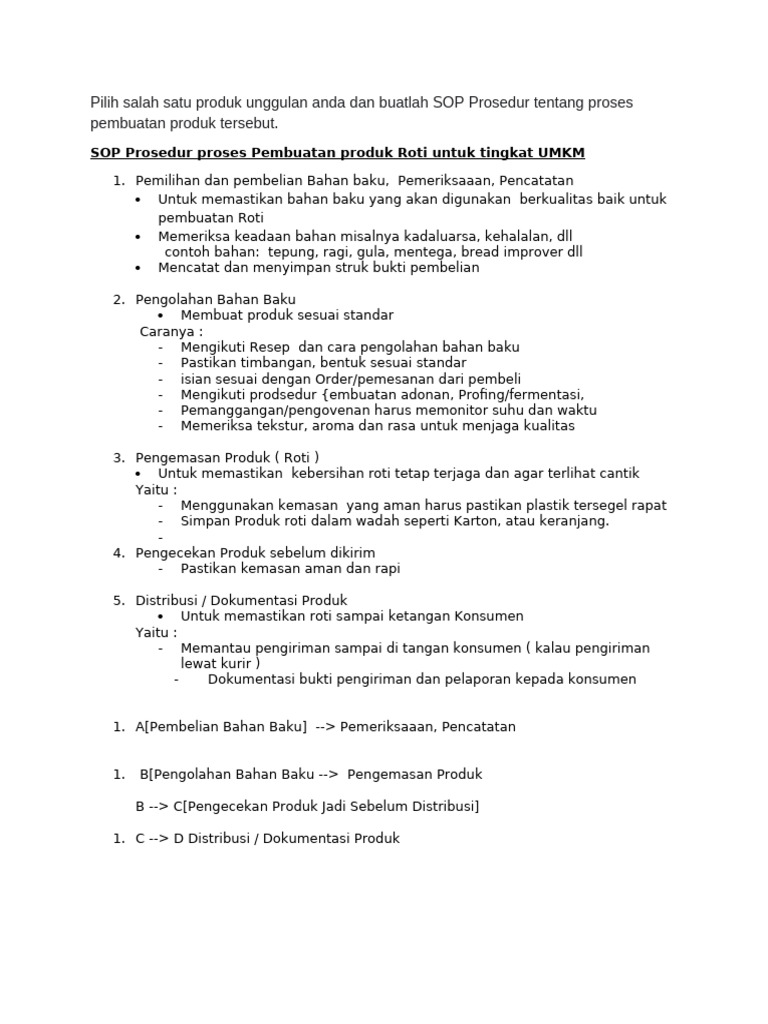 SOP Pembuatan Roti untuk UMKM | PDF