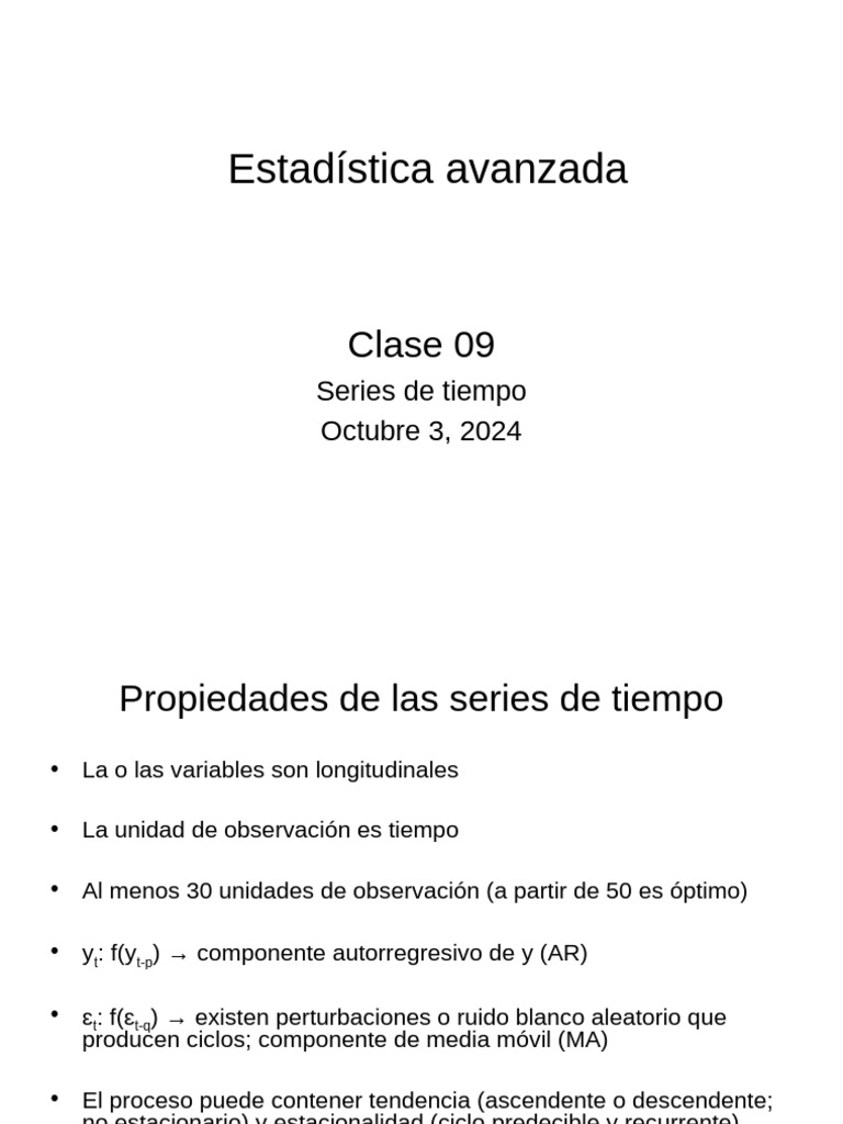 Modelos ARIMA y VAR en Series de Tiempo | PDF | Series de tiempo ...