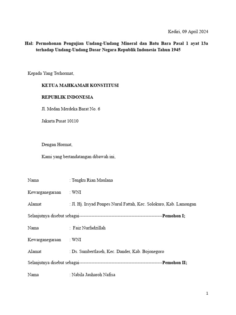 Kel. 02 Permohonan HAMK | PDF