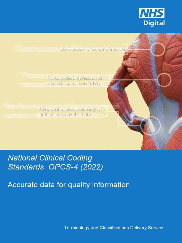 Opcs 4.9 - NCCS 2022 | PDF | Medical Record | Emergency Department
