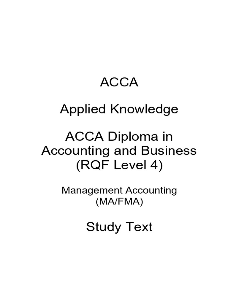 look-inside-study-text-acca-management-accounting | PDF | Accounting | Accountant