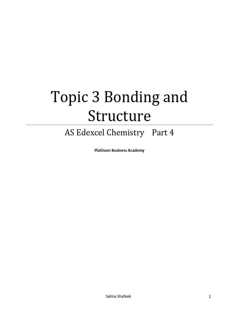 Topic 3 Bonding and Structure part 4 | PDF | Materials Science ...