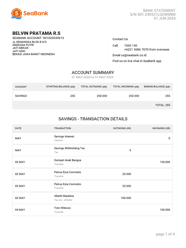 Seabank Statement 20241025.pdf 20241025 144408 0000 | PDF | Accounting