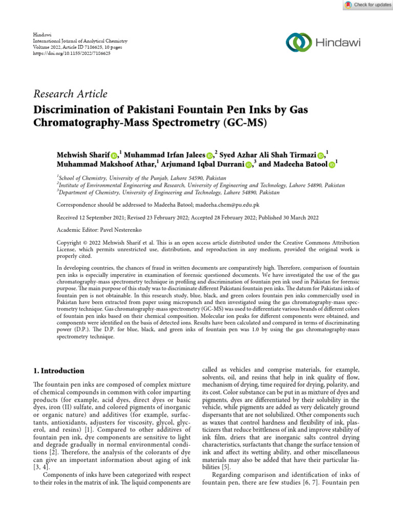 International Journal of Analytical Chemistry - 2022 - Sharif ...