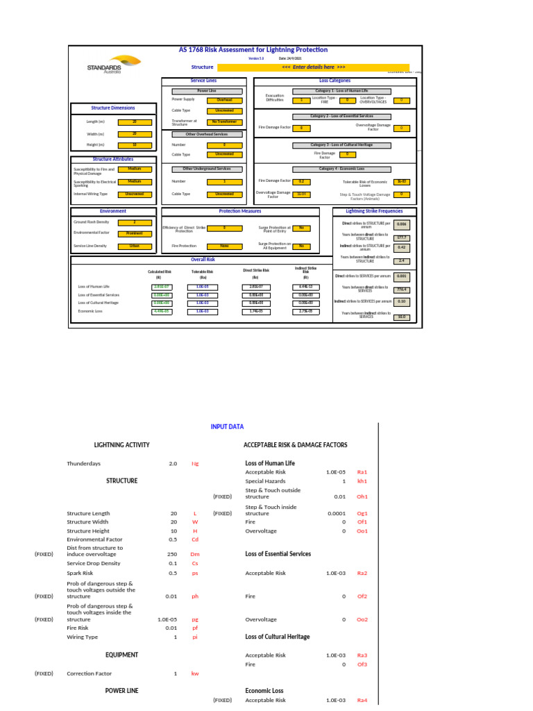 FINAL AS1768 2021 Lightning Risk Assessment Tool v5 0 Release | PDF ...