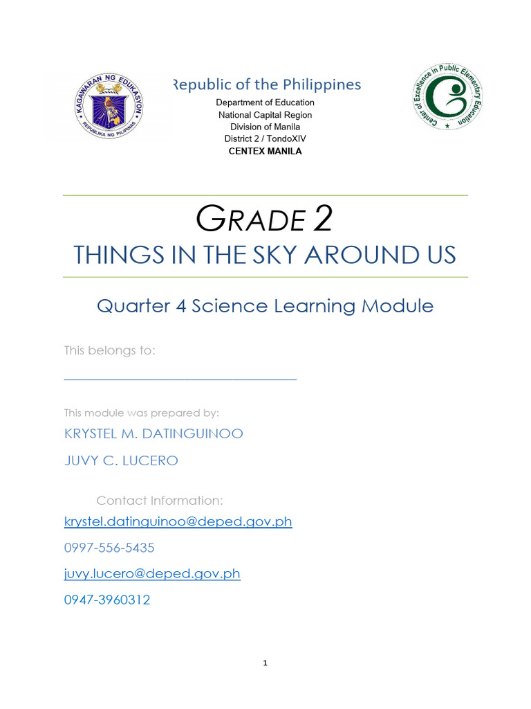 Grade 2 Science: Sky and Weather Module | PDF | Water Cycle | Water