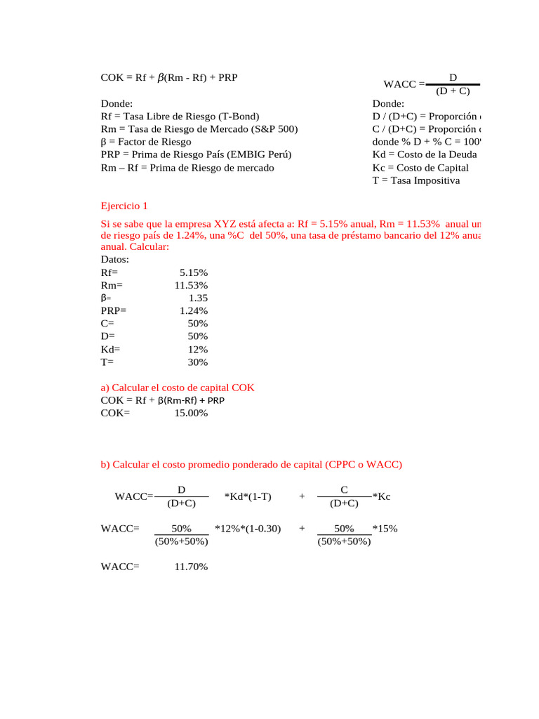 Ejercicios Tasas de Descuento_a Desarrollar en Clase Para Ee Final | PDF | Impuestos | Compartir ...