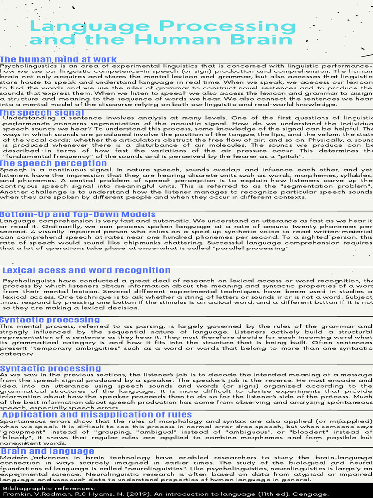 Evidencia 5 Infografía Language processing and the human brain | PDF | Speech | Linguistics