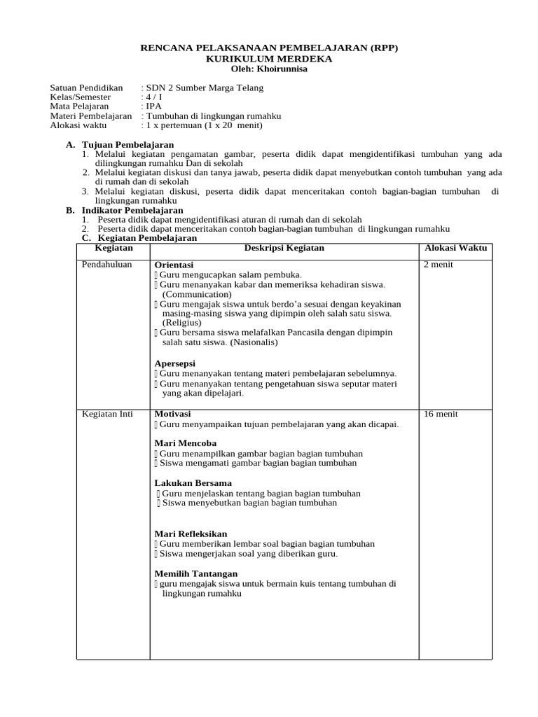 RPP Dan Bahan Ajar Kurikulum Merdeka (PKM) | PDF | Karier & Perkembangan
