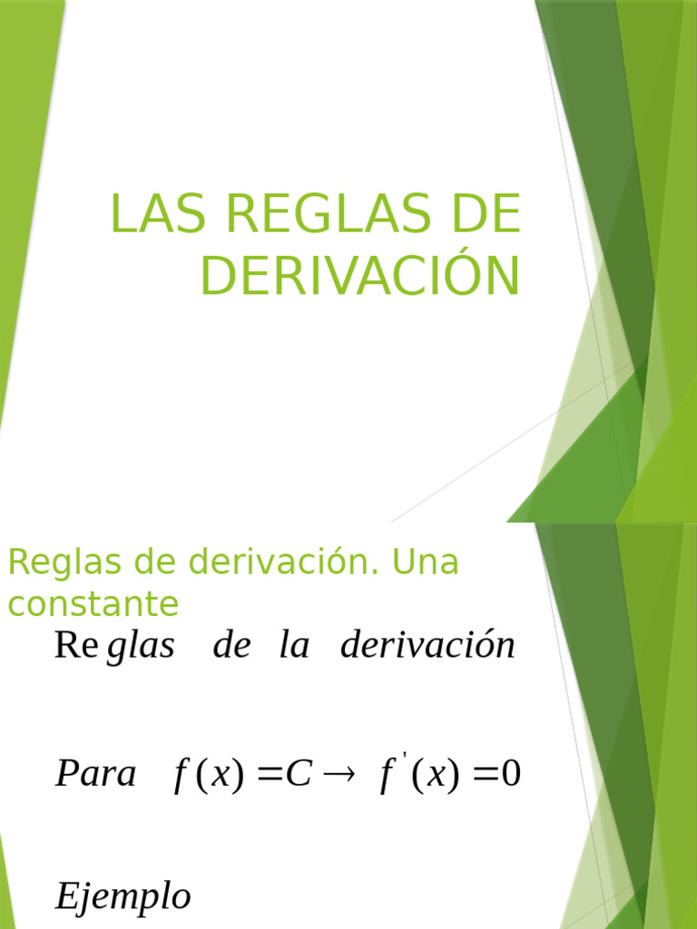 Las Reglas de Derivación1 | PDF | Matemáticas | Matemática Elemental