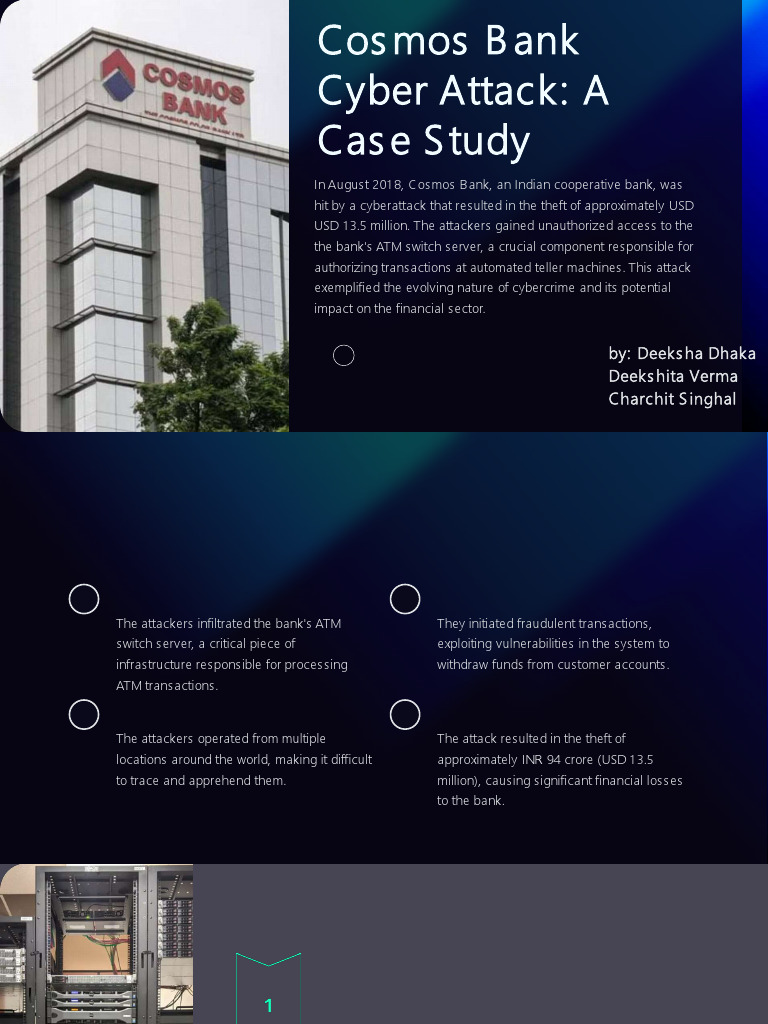 Cosmos Bank Cyber Attack A Case Study | PDF | Security | Computer Security