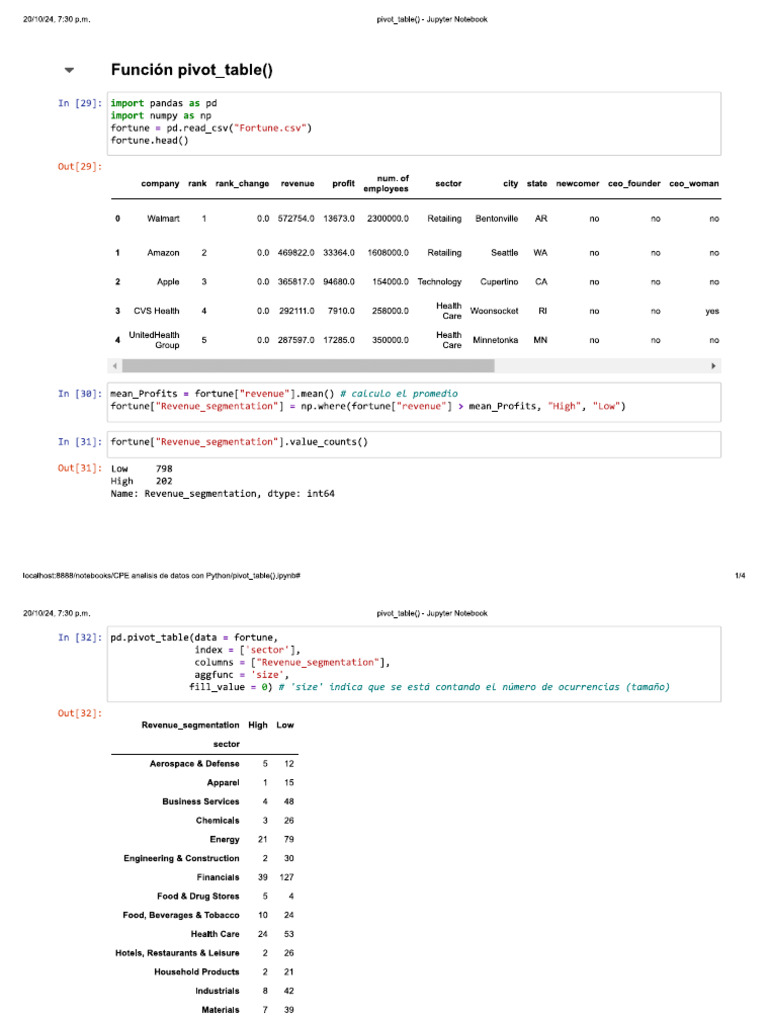 Pivot Table con Pandas | PDF