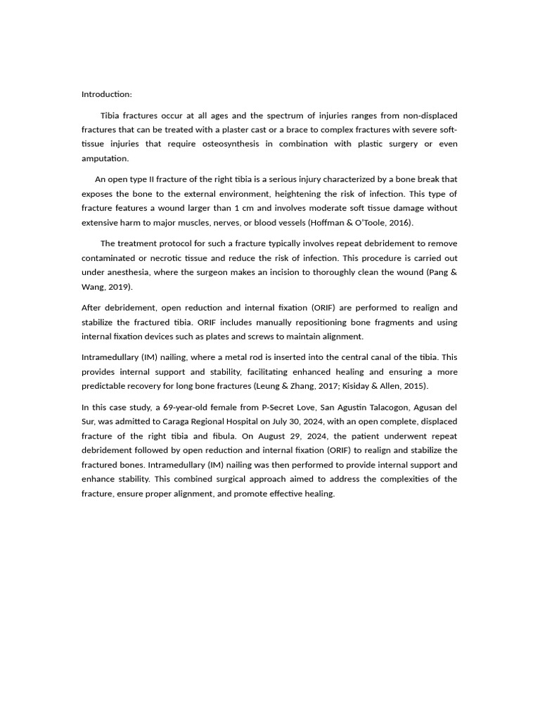 Open Tibia Fracture Case Study and Treatment | PDF | Surgery | Medicine