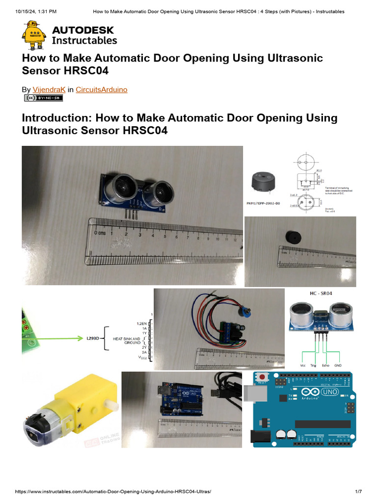 How To Make Automatic Door Opening Using Ultrasonic Sensor HRSC04 - 4 ...