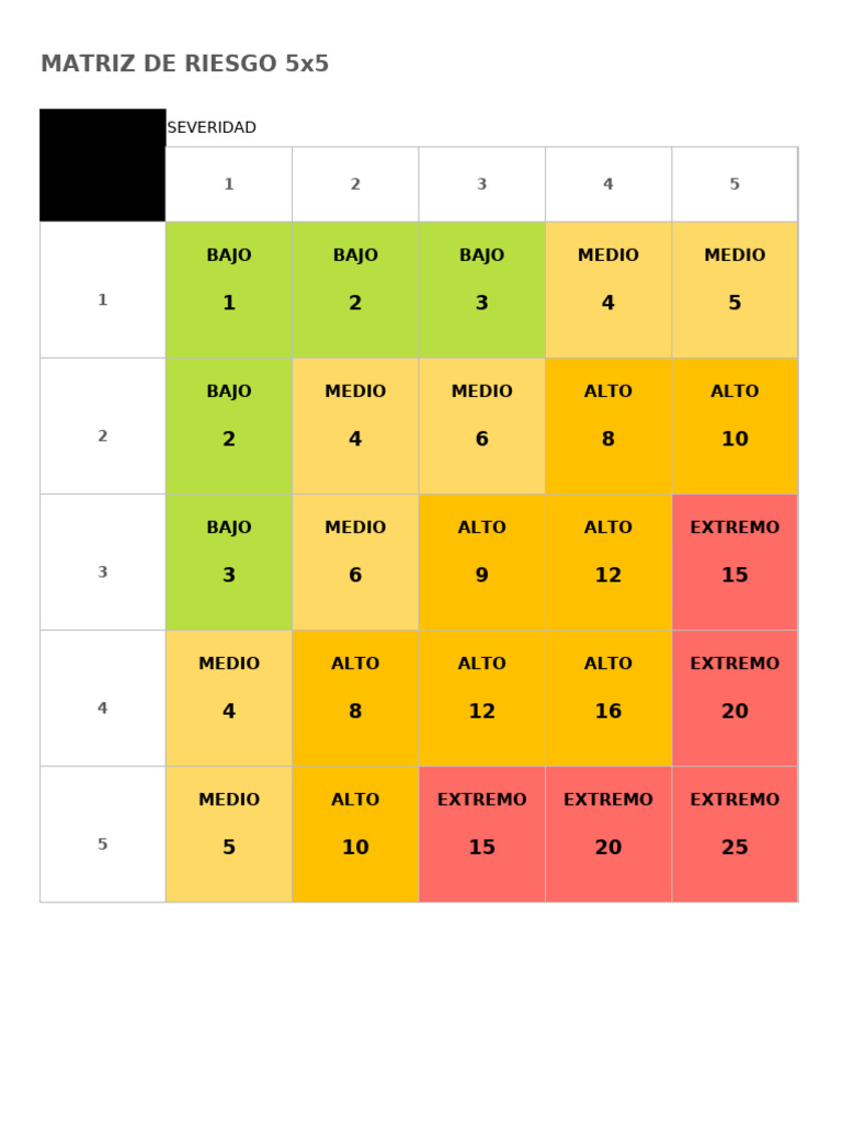 IC 5x5 Risk Matrix 27139 ES | PDF