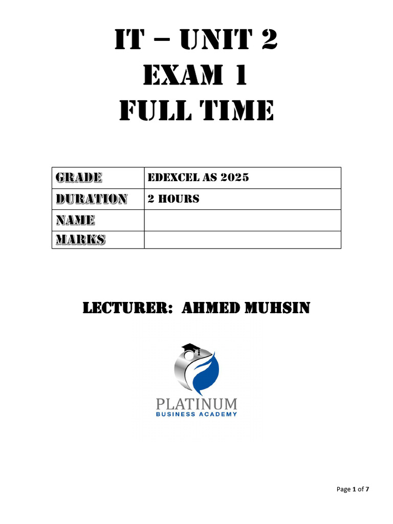 Practical Exam 1 - IT AS 2024 | PDF | Html | Cyberspace