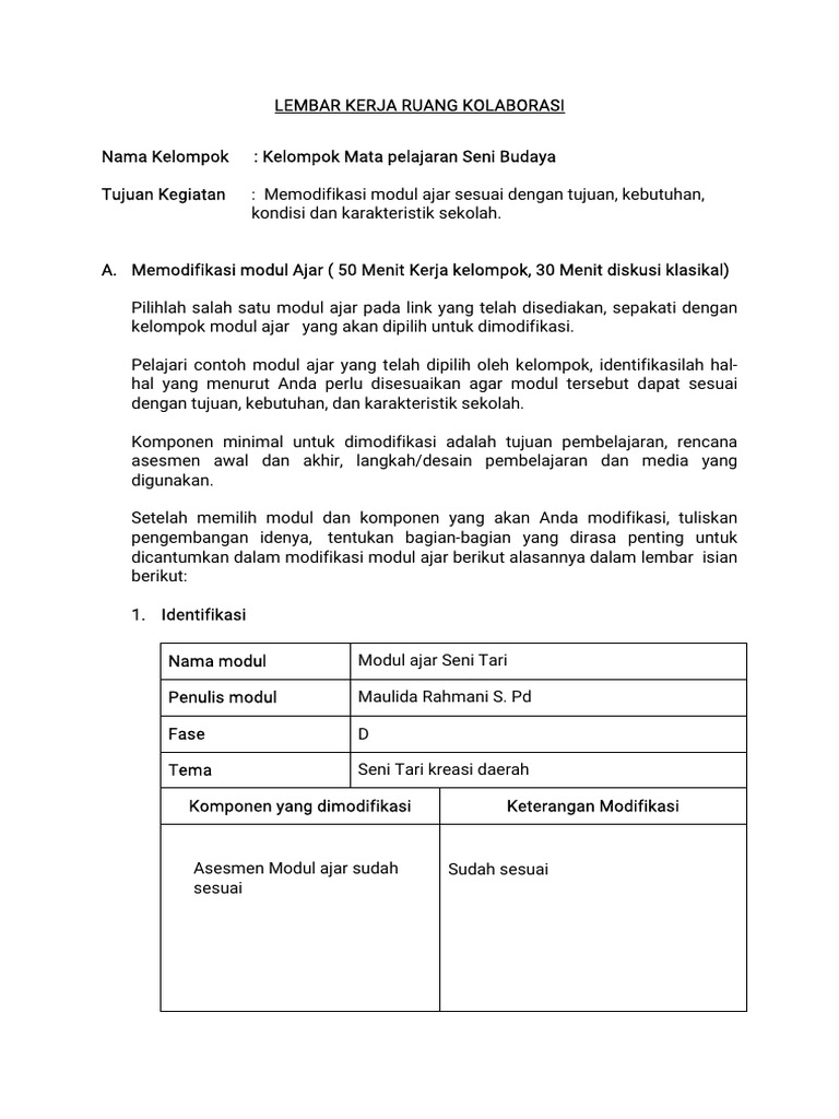 1.arpin - Lembar Kerja Ruang Kolaborasi MP2 | PDF