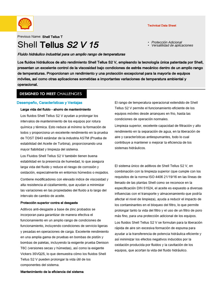 FT SH Tellus S2 V 15 170915 | PDF | Filtración