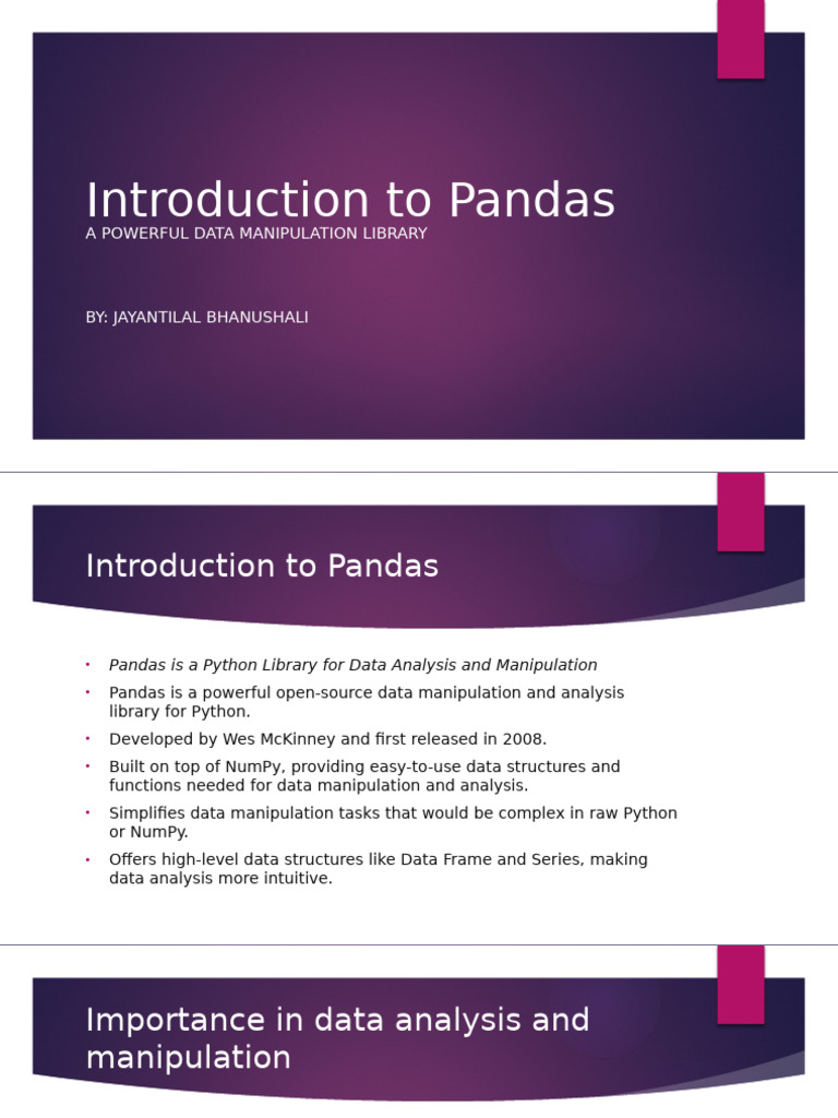 Pandas | PDF | Computing | Computer Programming Pandas | PDF | Computing | Computer Programming