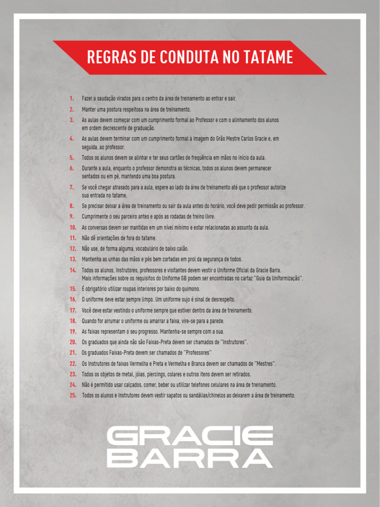 Regras de Conduta No Tatame | PDF