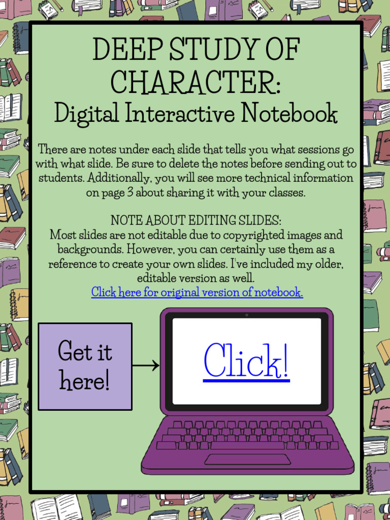 Digital Interactive Notebook: Deep Study of Character | PDF | Computing