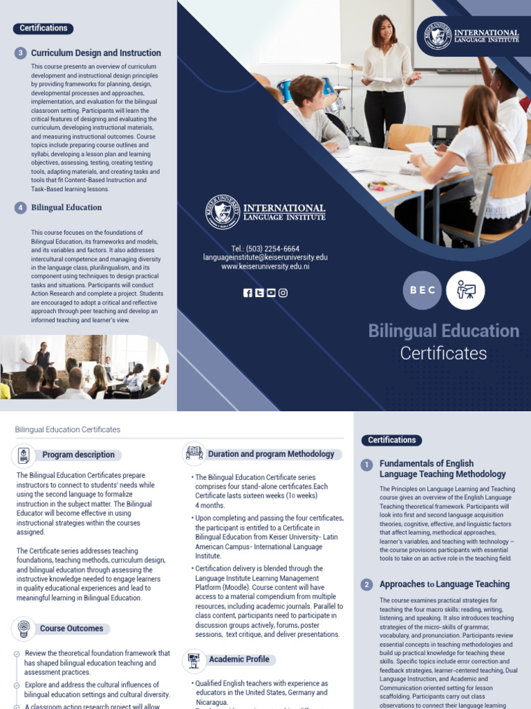 Bilingual Education Certificate Program | PDF | Curriculum | Learning