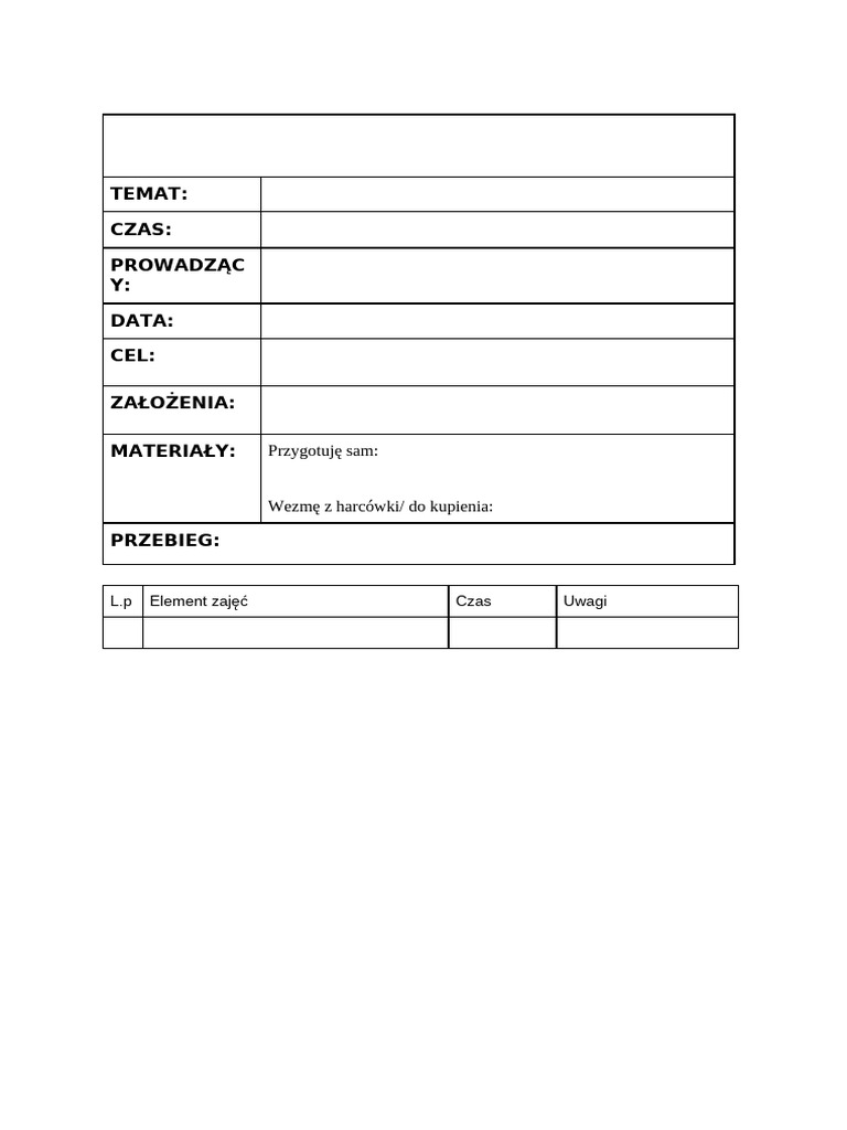 Kopia Wzór Konspektu (1) | PDF