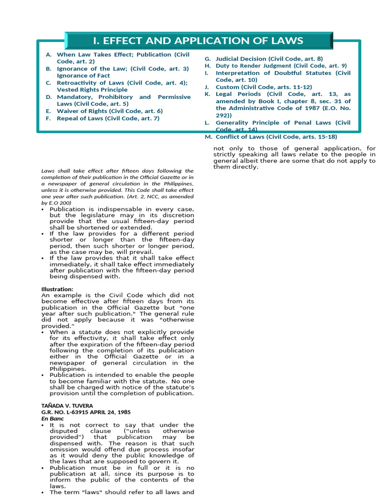 2024 Jurists Civil Law Handout | PDF | Choice Of Law | Ex Post Facto Law