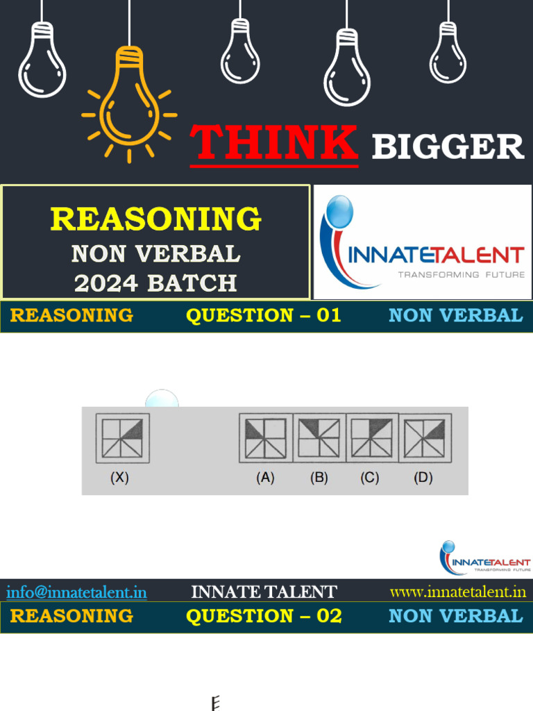 Tcs - Non Verbal Reasoning | PDF