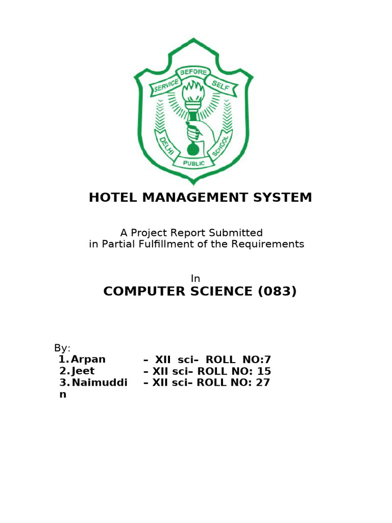 Hotel Management Report Conv | PDF | Computer Architecture | Software