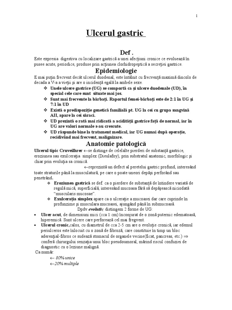 Ulcerul Gastric | PDF