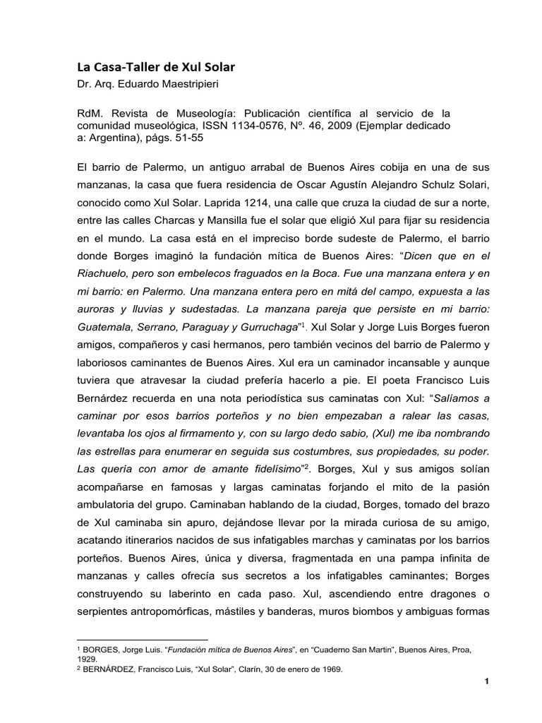 Casa de Xul Solar en Palermo | PDF | Museo | Buenos Aires