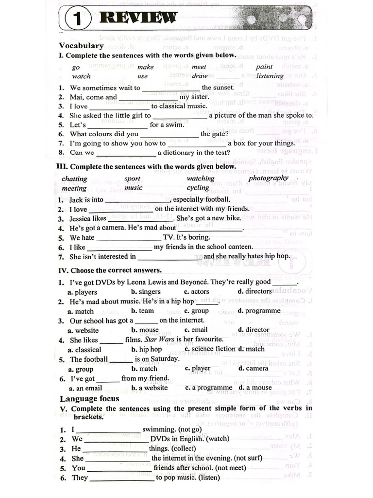 Unit 1 - Review Exercise | PDF