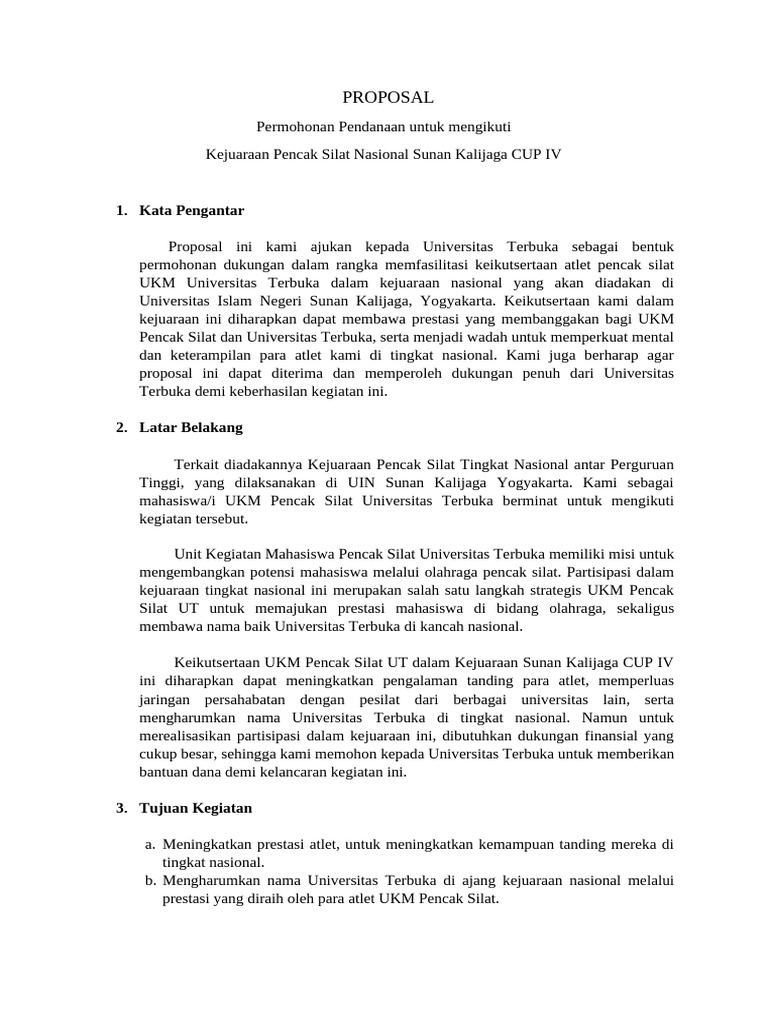 Proposal Uin Cup IV 1 | PDF